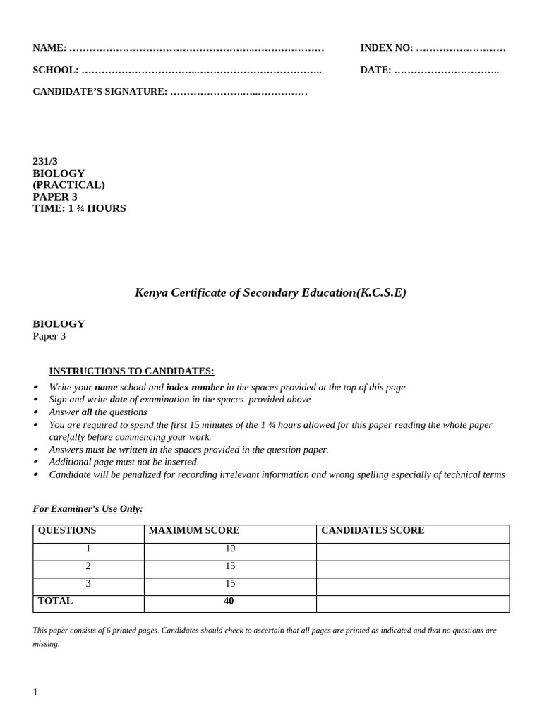 Biology Practical Exam 27 Questions | PDF