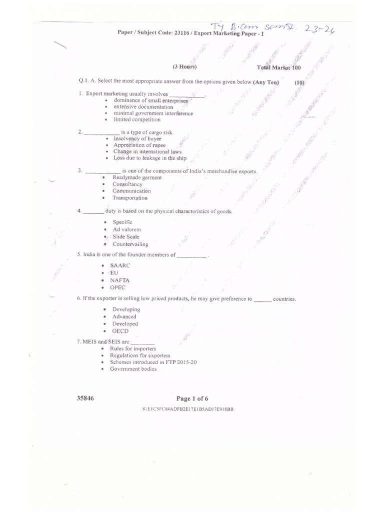 Export Marketing I | PDF