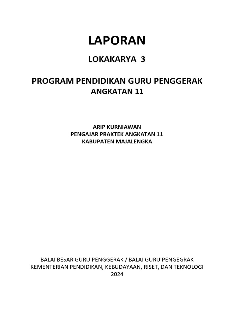 Laporan Lokakarya 3 PP Arip Kurniawan... | PDF