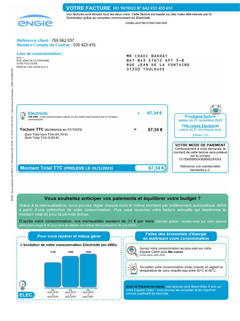 Référence Client: Numéro Compte de Contrat | PDF