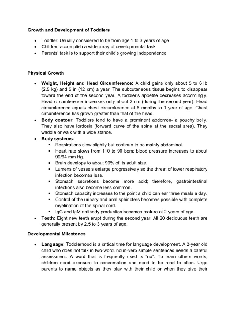 Growth and Development of Toddlers | PDF | Imitation | Toddler