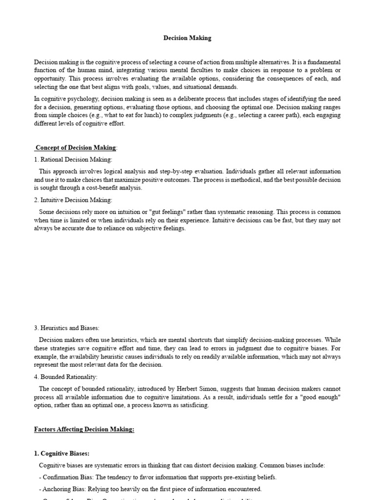 Decision Making | PDF