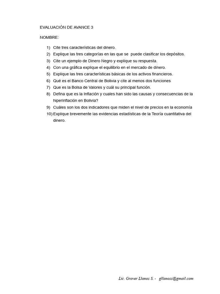 Evaluación de Avance 3 | PDF
