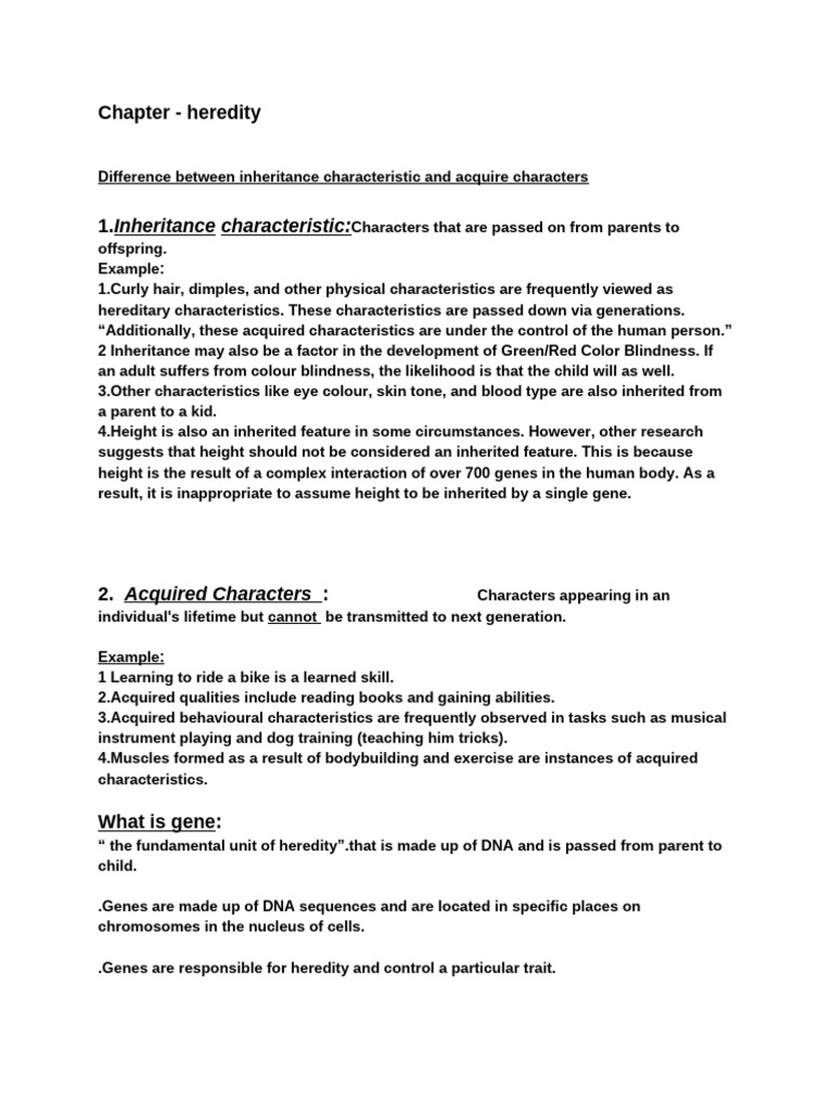 Chapter - Heredity | PDF