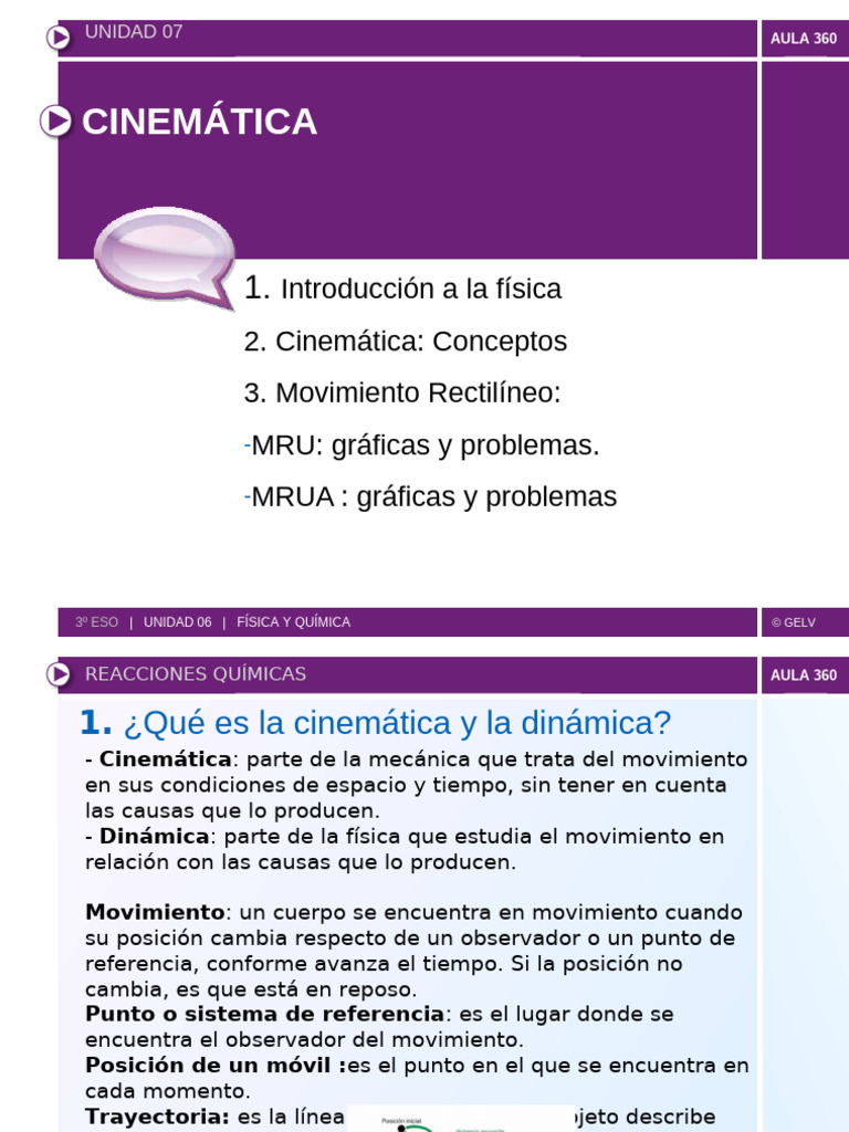 Tema 7 Cinemática | PDF