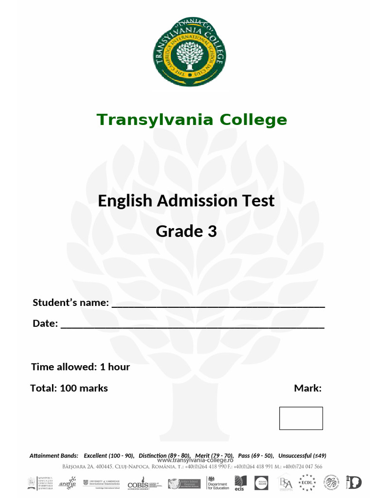 333393119-Admission-Test-Grade-3 | PDF