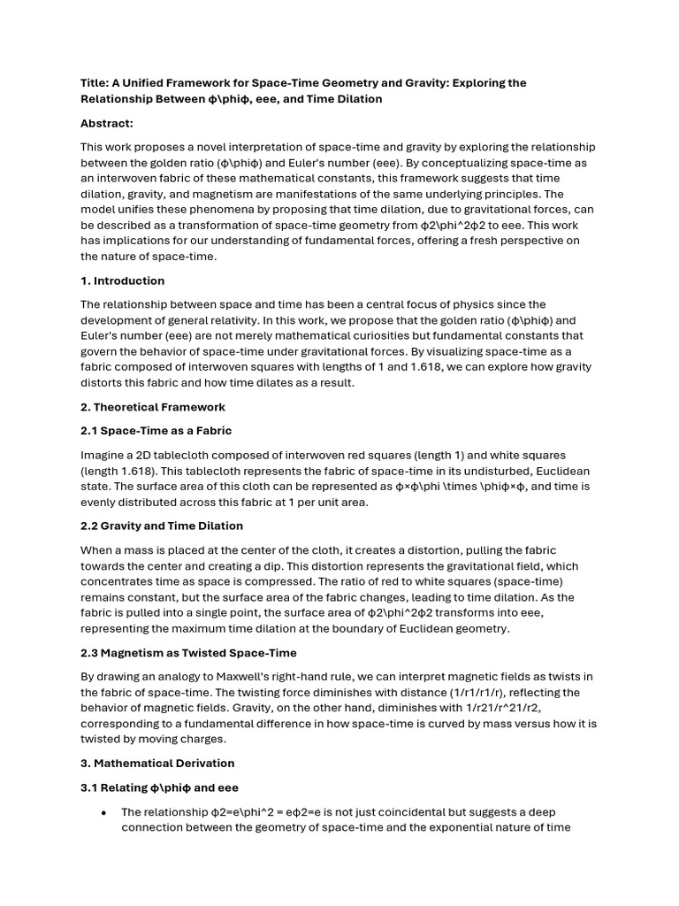 A Unified Framework For Space-Time Geometry and Gravity. Exploring The ...