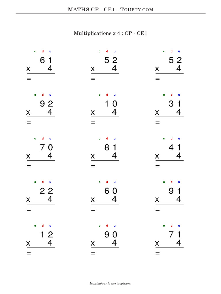 Multiplication 2-Fiche-4 | PDF