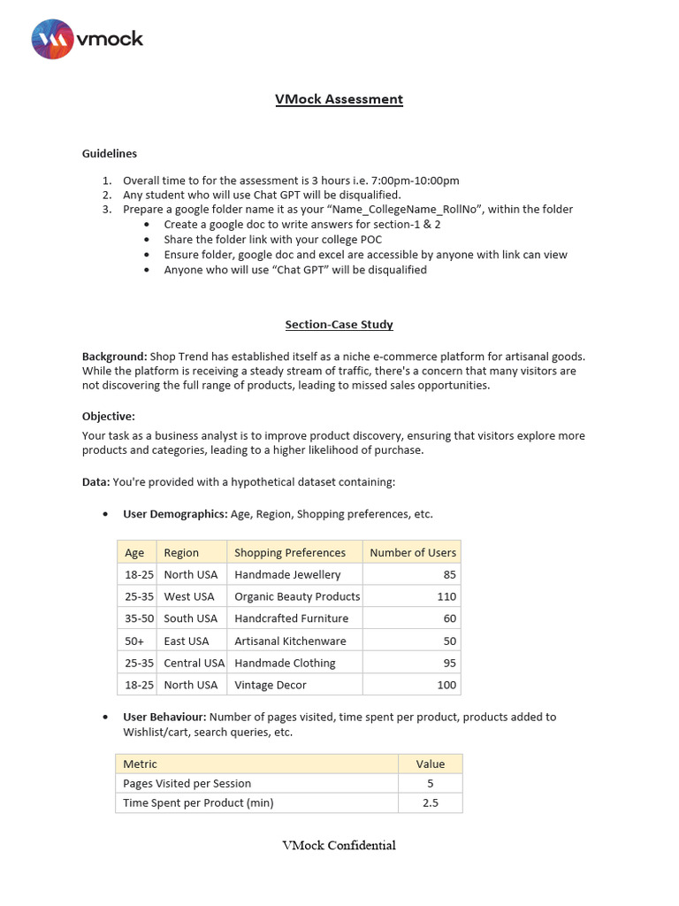 VMock Assessment IIFT | PDF