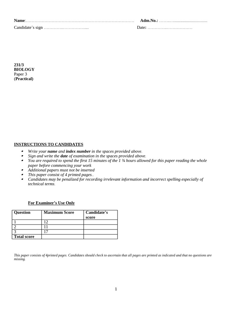 Biology Practical Exam 38 Questions | PDF