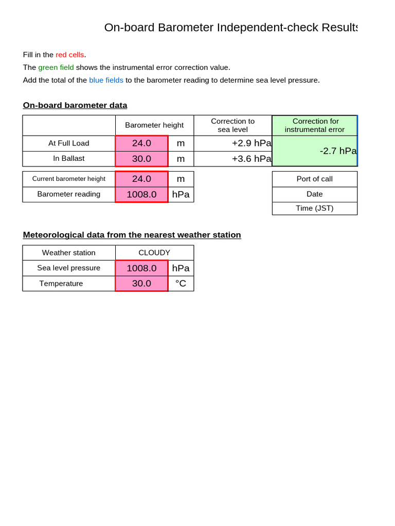 On-Board Barometer Independent-Check Results | PDF