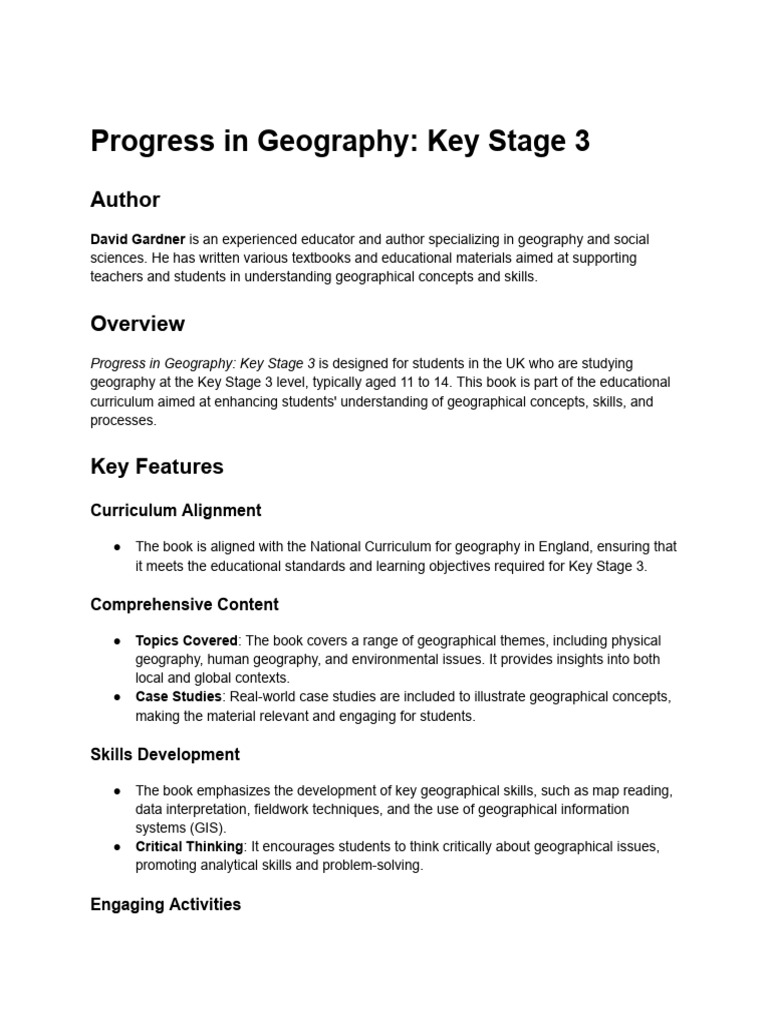 Key Stage 3 Geography Workbook Guide | PDF | Geography | Curriculum