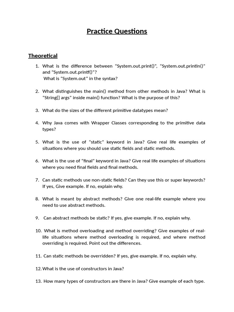 Practice Questions | PDF