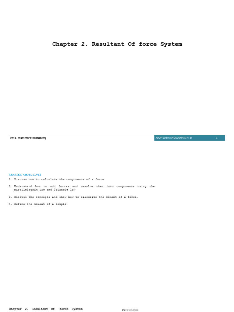 Statics: Force Systems & Moments | PDF | Rotation | Force