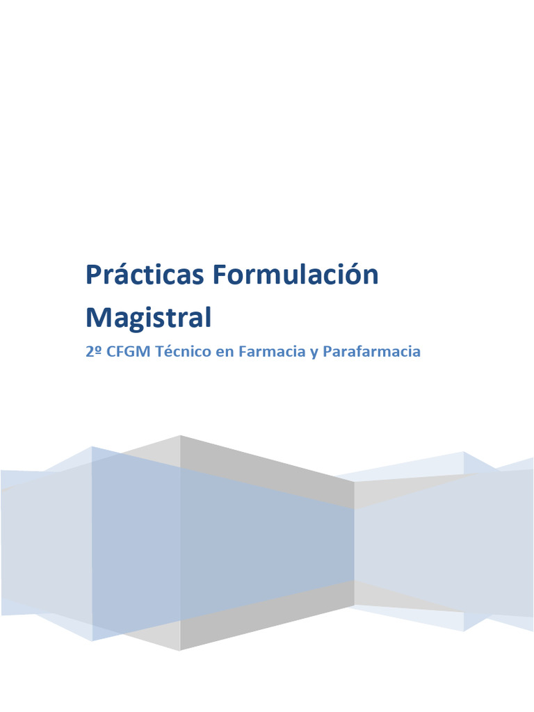 Cuaderno Prácticas Formulación Magistral | PDF