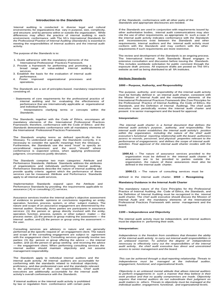 Introduction To The Standards | PDF