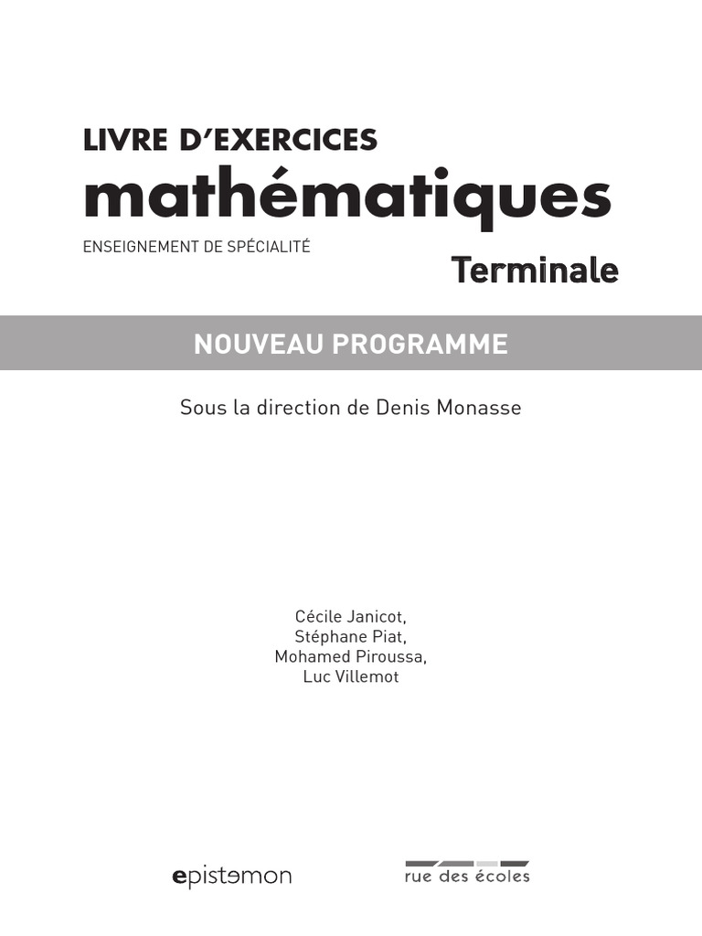 Mathématiques: Terminale Terminale | PDF