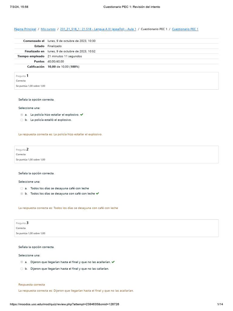 Cuestionario PEC 1 - UOC LAEIII | PDF