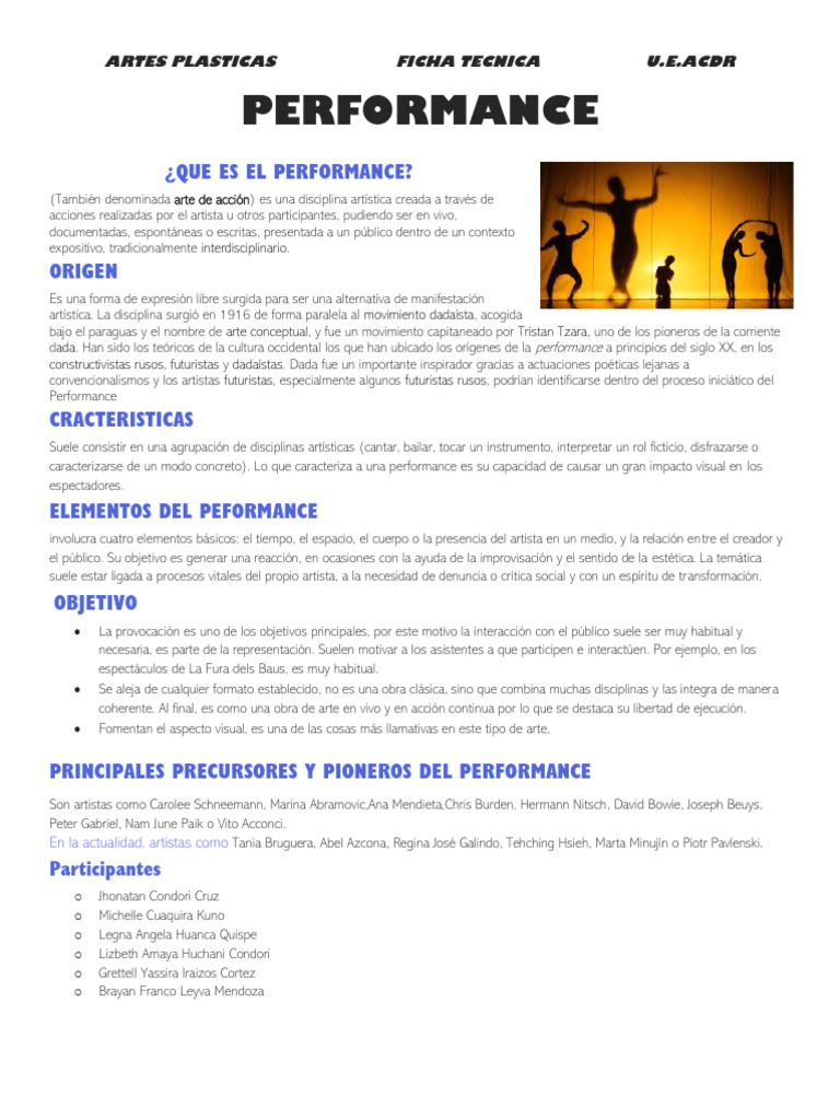 Performance: Que Es El Performance? | PDF