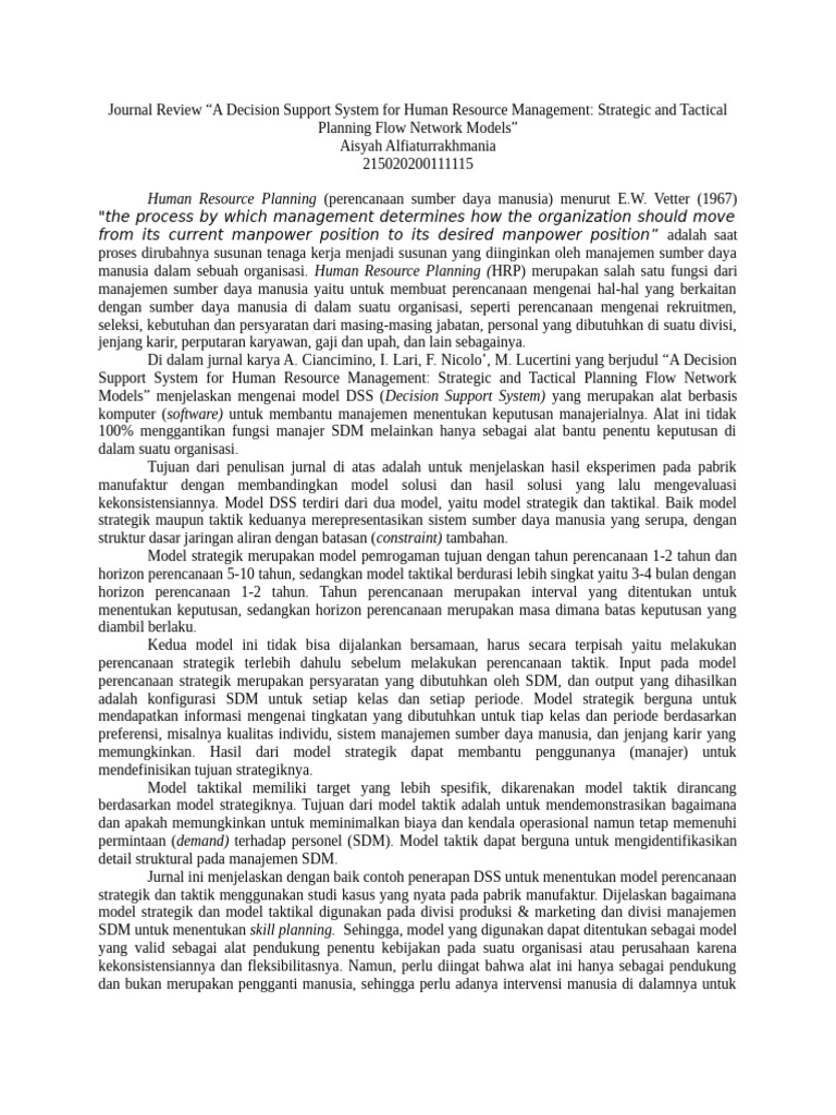 Review Jurnal HRP | PDF