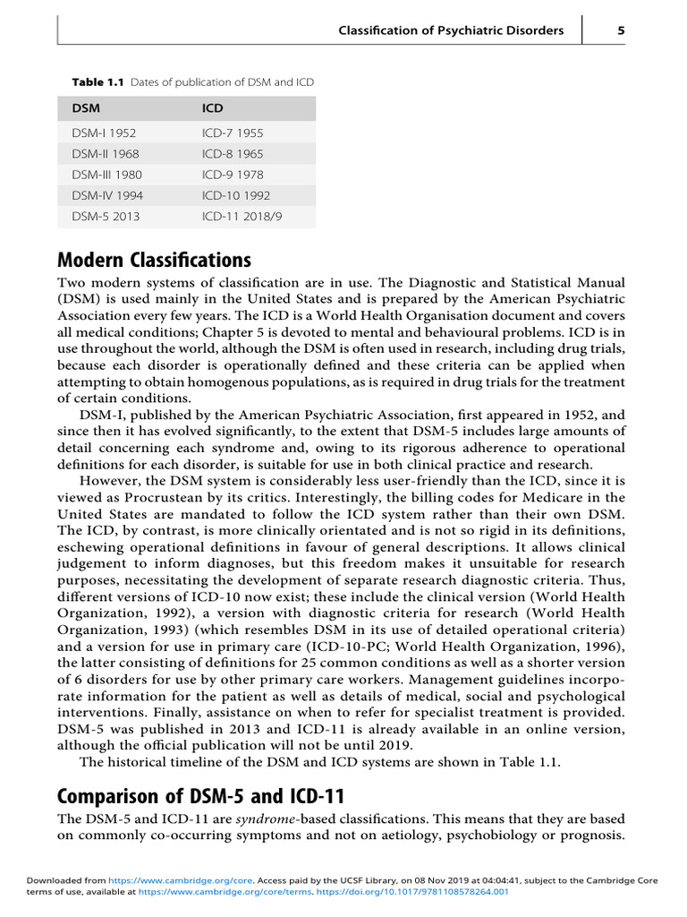 DSM - Icd Comparison | PDF