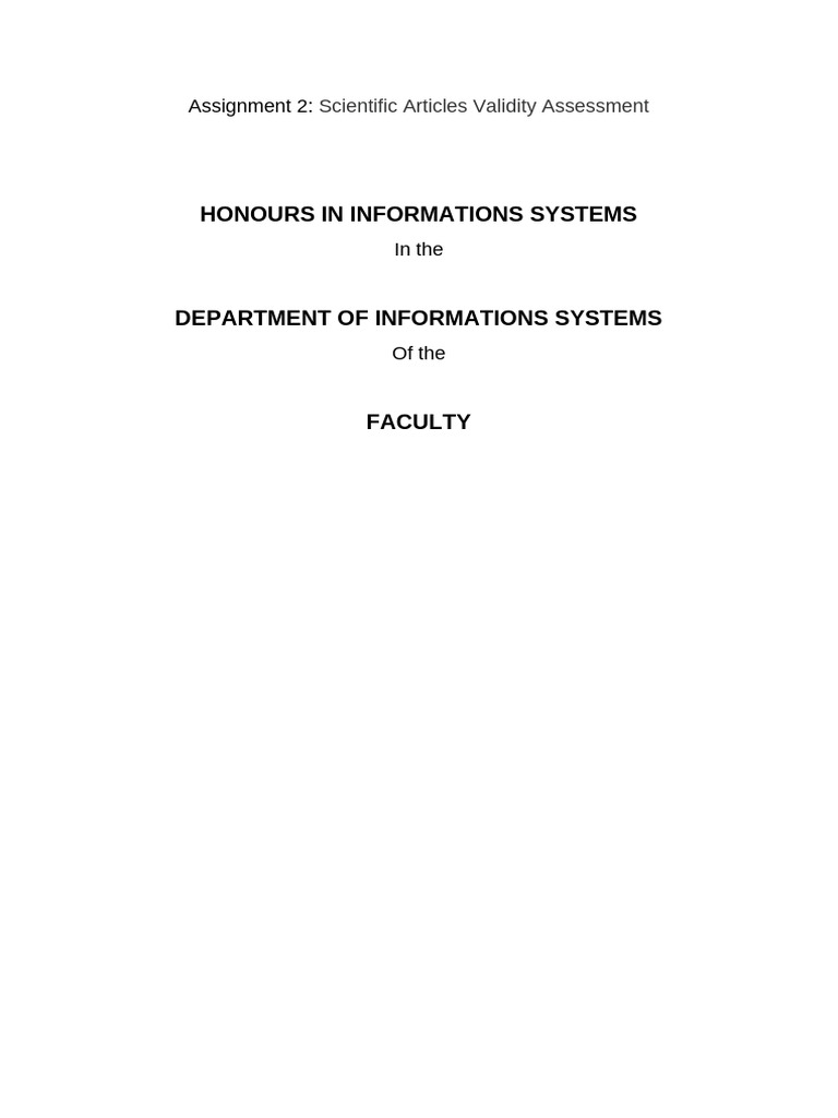 Scientific Articles Validity Assessment | PDF | Survey Methodology ...