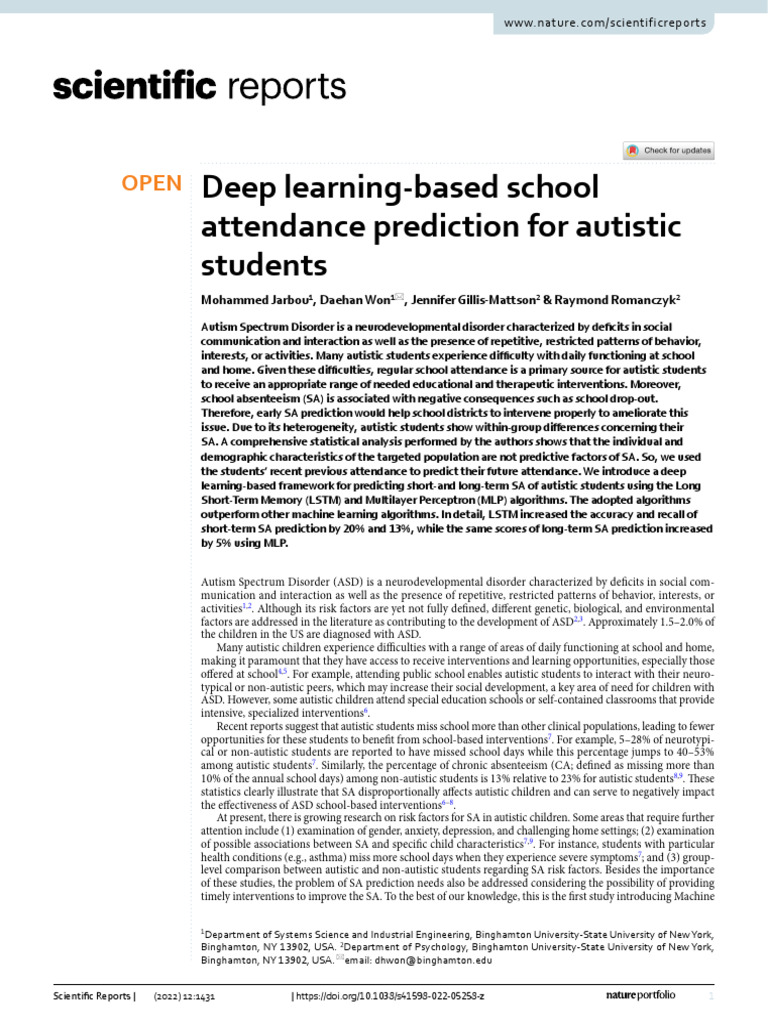 Student Absenteeism Prediction With The Help of ML Techniques | PDF