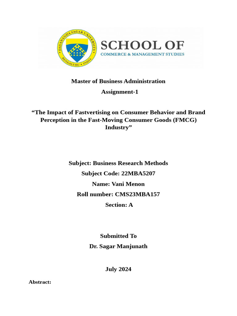 BRM - Assignment 01 | PDF