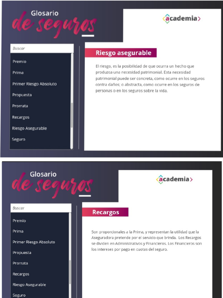 Glosario SEGUROS | PDF