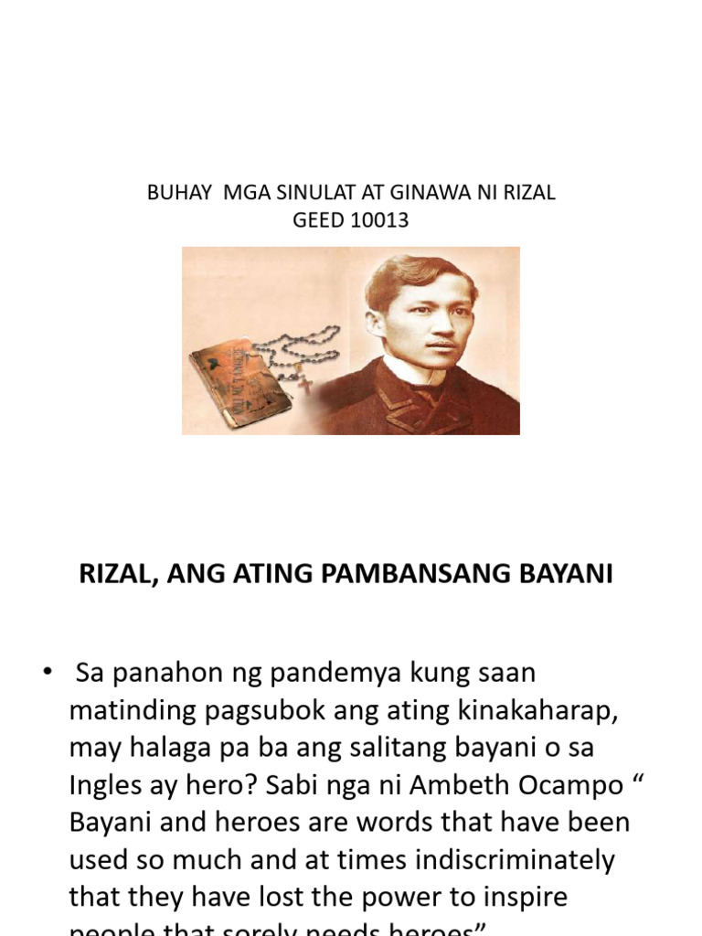 Buhay Mga Sinulat at Ginawa Ni Rizal | PDF
