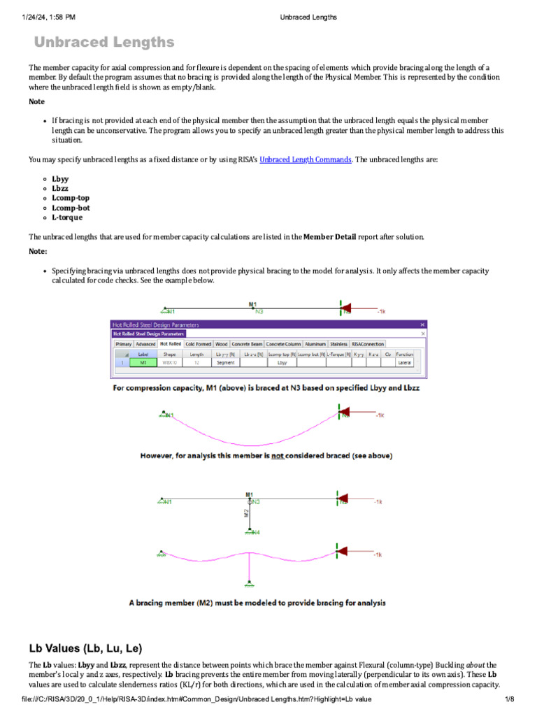 Risa Unbraced Lengths | PDF | Financial Technology | Finance & Money ...