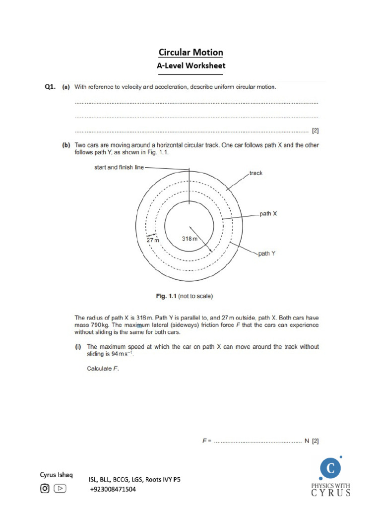 Circular Motion Updated Ws PDF | PDF