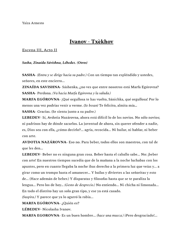 Ivanov - Txèkhov | PDF