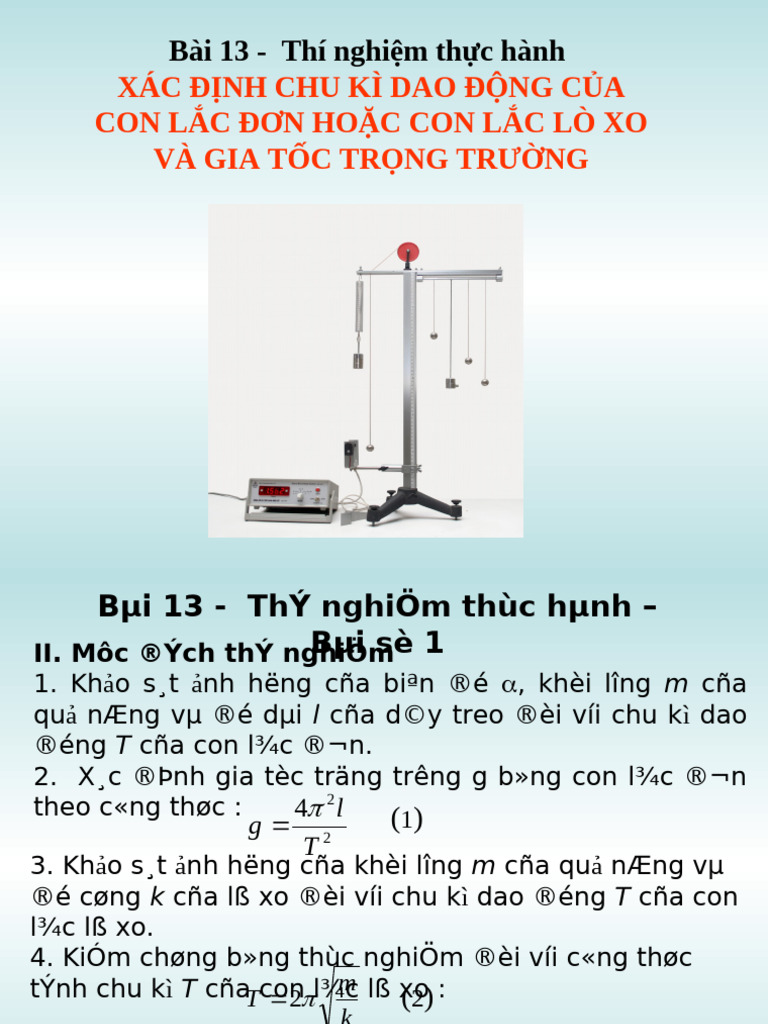 Bai 6 Thuc Hanh Khao Sat Thuc Nghiem Cac Dinh Luat Dao Dong Cua Con Lac ...