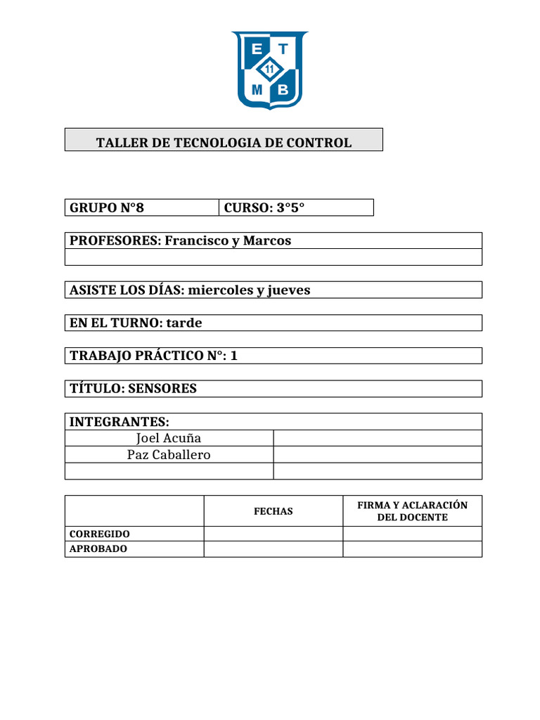Caratula TP Joel Paz | PDF
