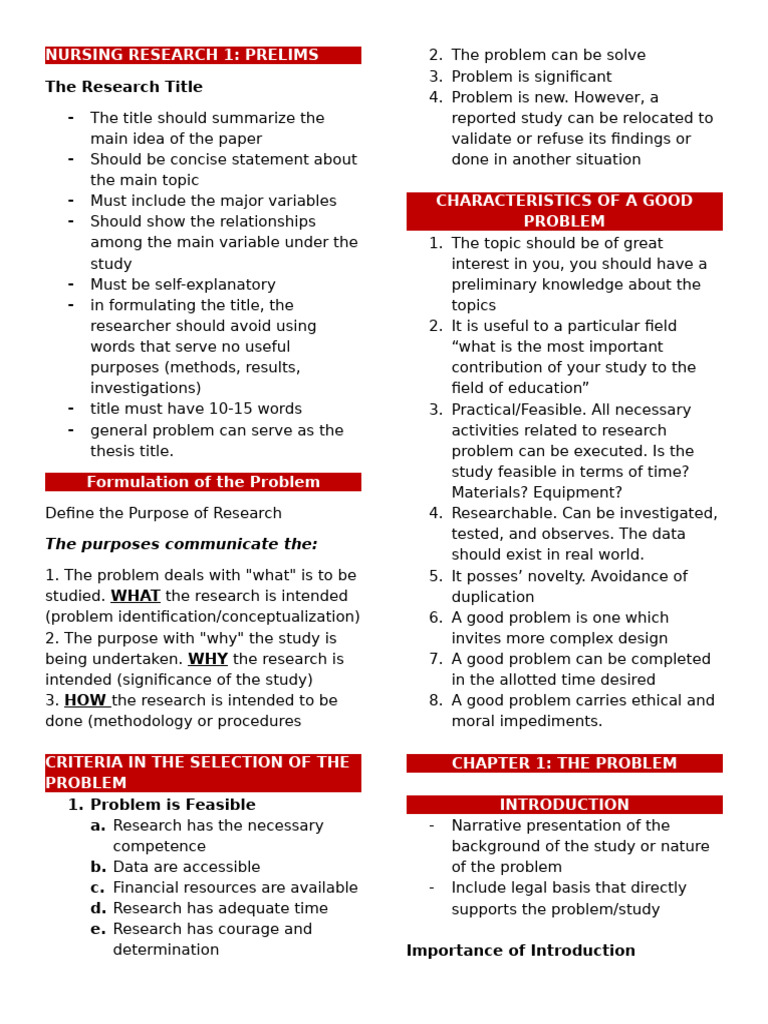 NURSING RESEARCH 1 Reviewer | PDF | Hypothesis | Methodology