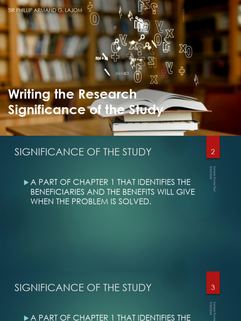 Writing The Research Significance of The Study | PDF