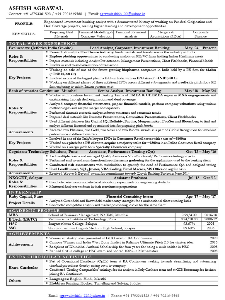 CV - Ashish Agrawal | PDF