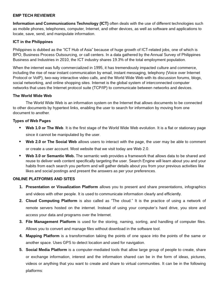 Emp Tech Reviewer | PDF