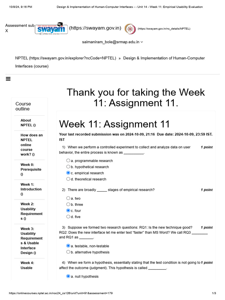 Design & Implementation of Human-Computer Interfaces - Unit 14 - Week ...