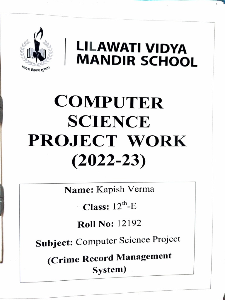 Crime Record Management System Project | PDF | Computing | Computers