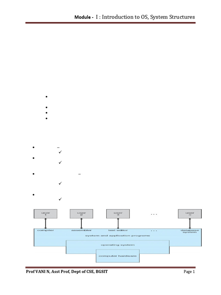 Module I Operating Sytem Notes | PDF