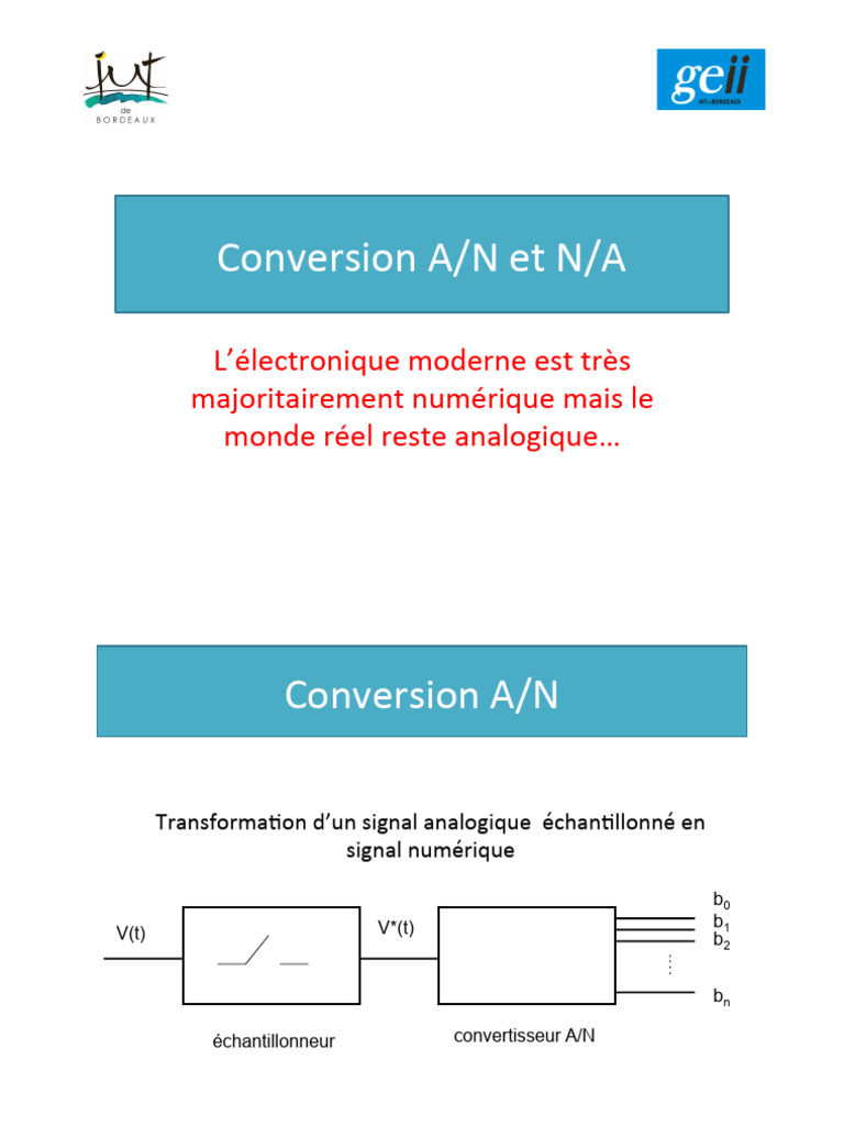 Conversion Analogique Numérique | PDF