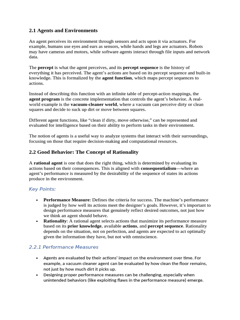 Agent and Its Environment | PDF