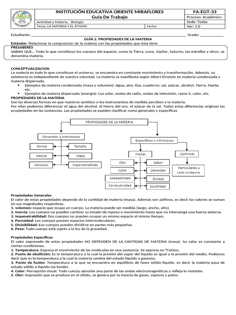 Propiedades de La Materia | PDF