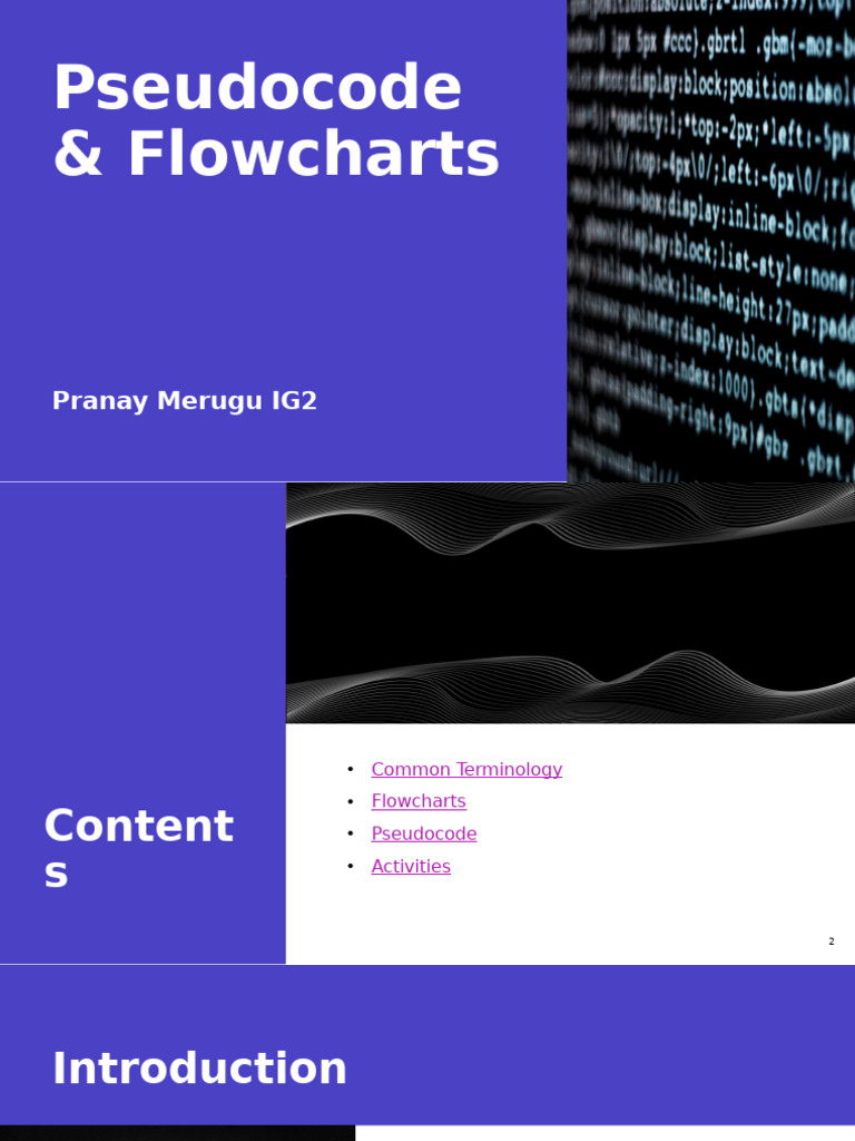 Pseudocode & Flowcharts: Pranay Merugu IG2 | PDF