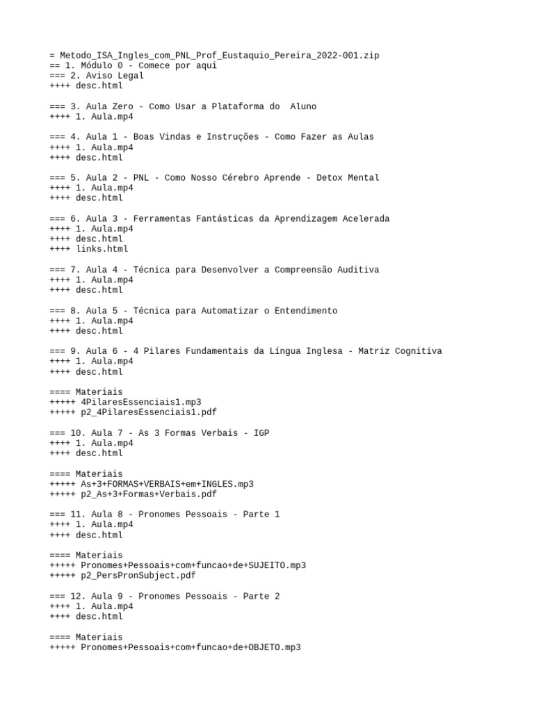 Metodo ISA Ingles Com PNL Prof Eustaquio Pereira 2022 | PDF