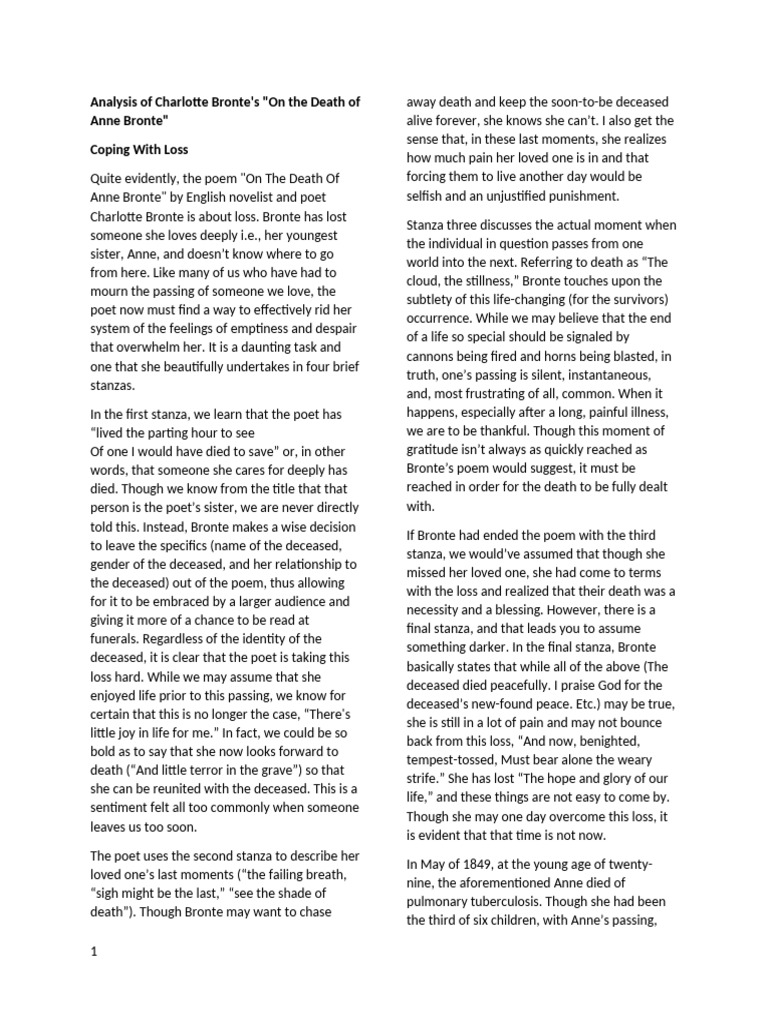 Analysis of Charlotte Bronte | PDF