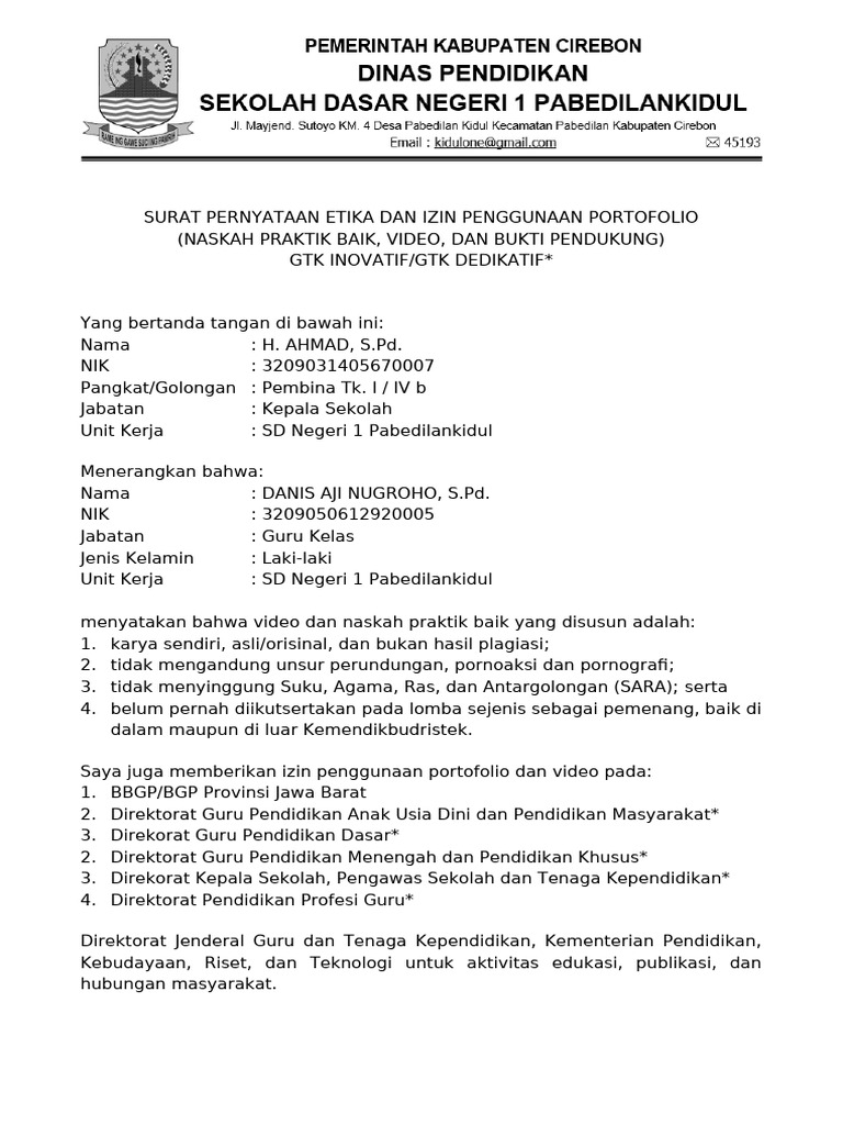 EDIT SP Etika Izin Portofolio | PDF