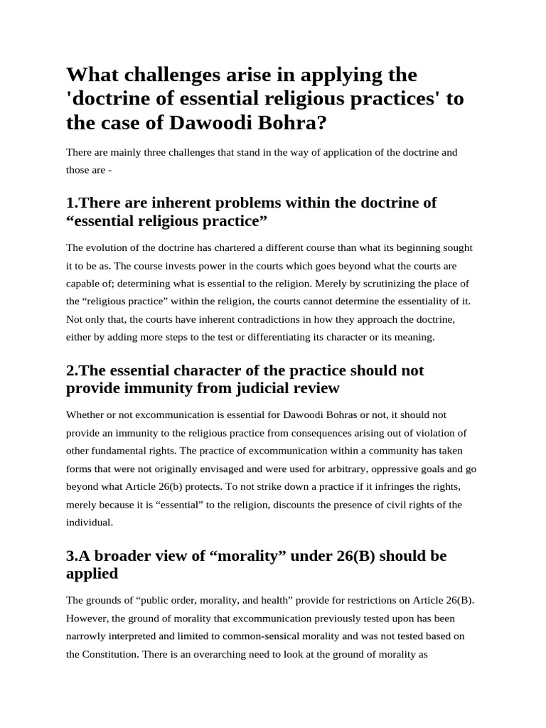 Para 38 Dawoodi Bohra Excommunication | PDF